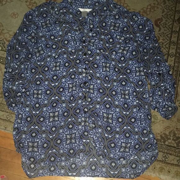 Christopher & Banks | Tops | Christopher Banks Lblueretroblouse | Poshmark